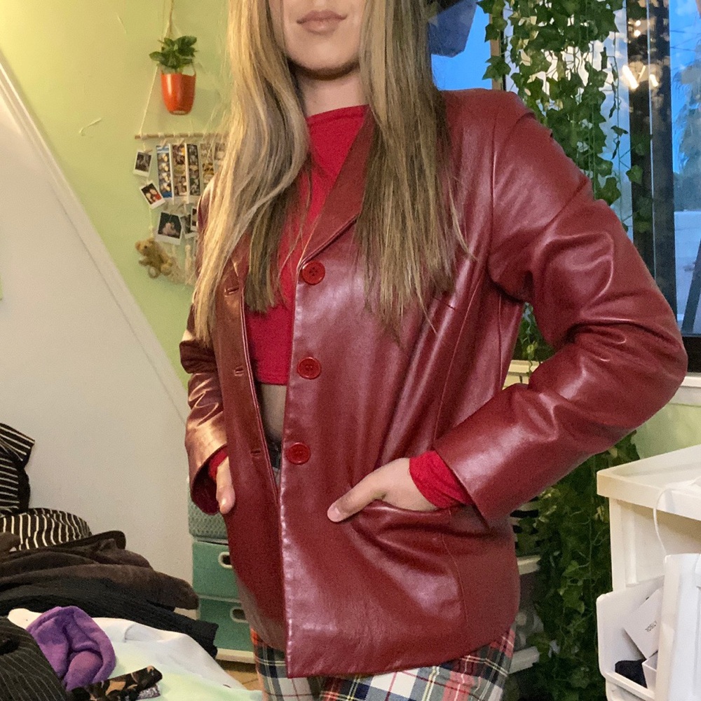 Burgundy Reddish Leather Jacket - Gem